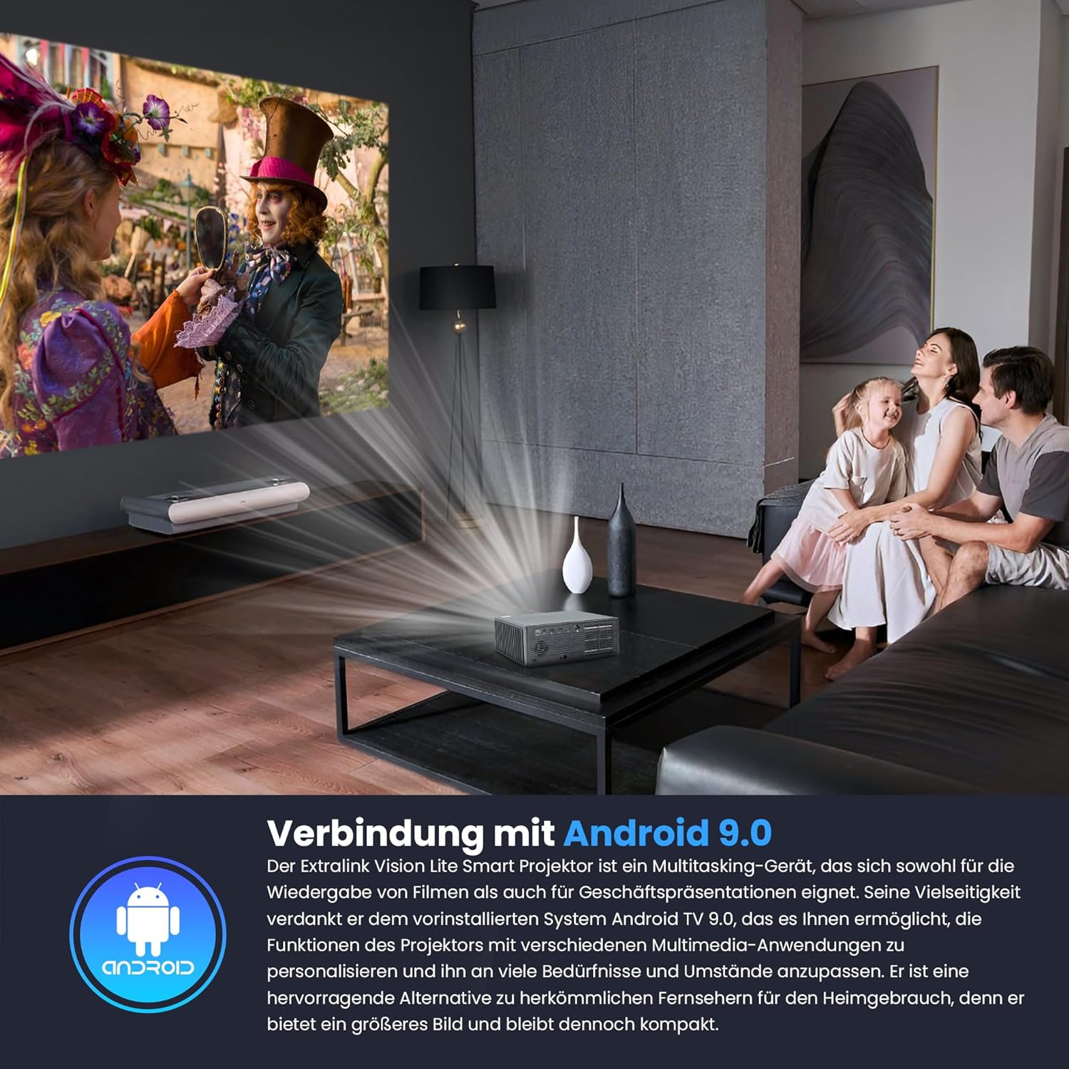 EXTRALINK Projector: EXTRALINK Smart Life Vision Max HDTV LCD